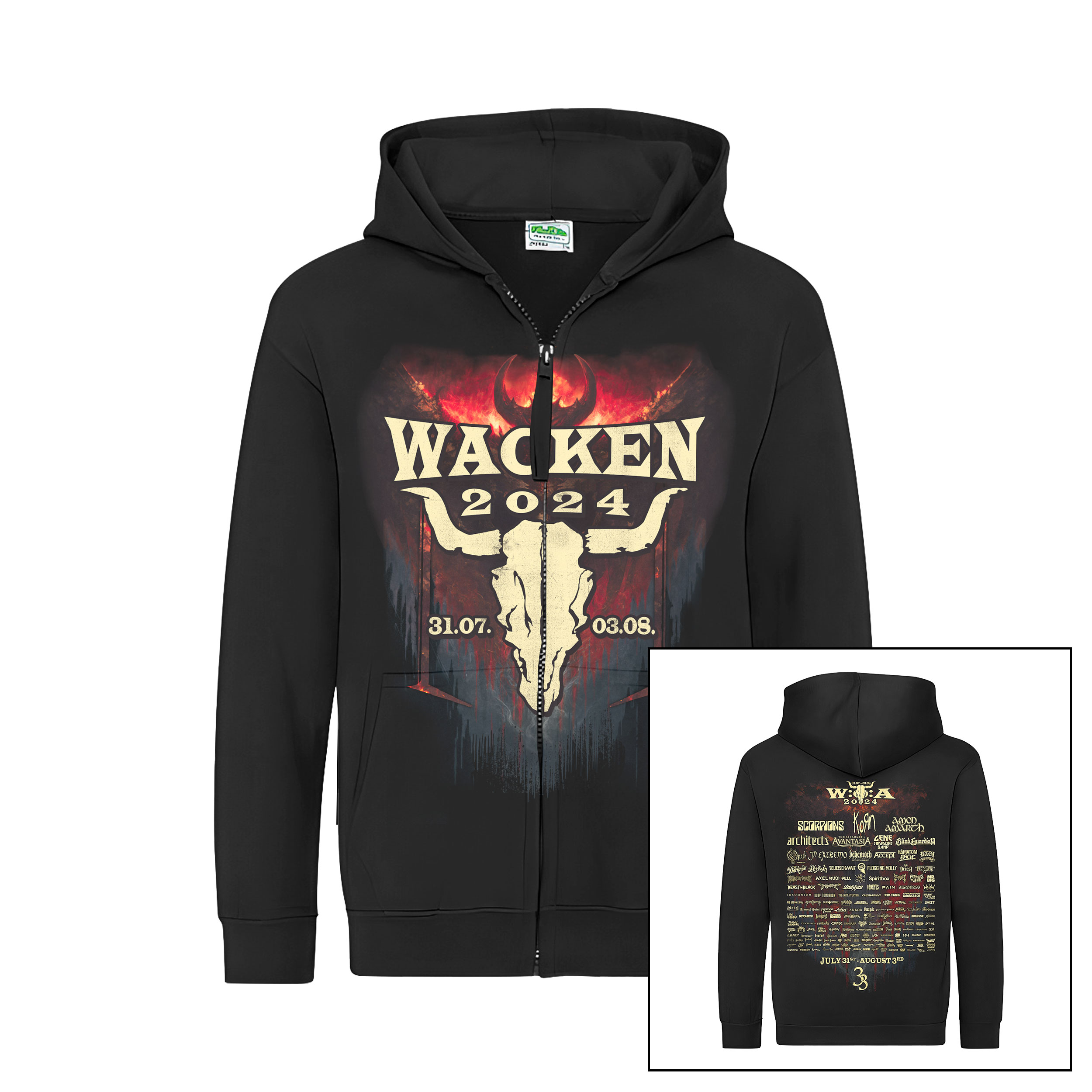 W:O:A - Kids HoodZip - Main 2024 | Metalmerch.com